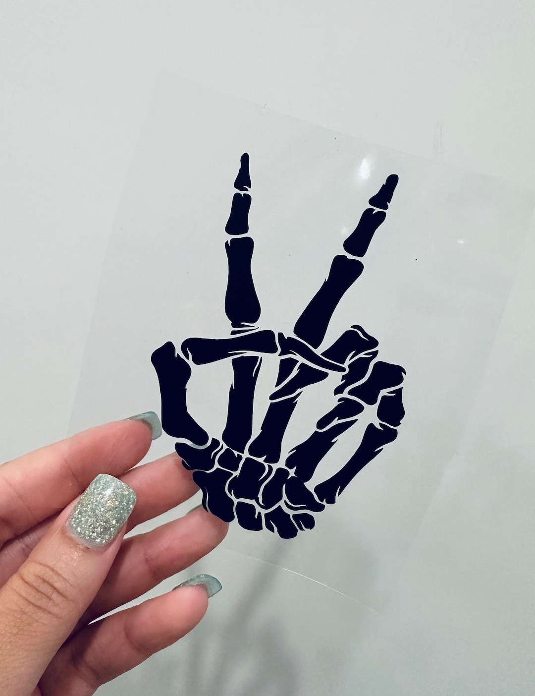 Skeleton Peace Sign Finger Vinyl Decal, Skeleton Finger Decal, Skeleton ...