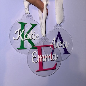 Fully Personalized Customizable Name Acrylic Ornament 40 Colors, 50 ...