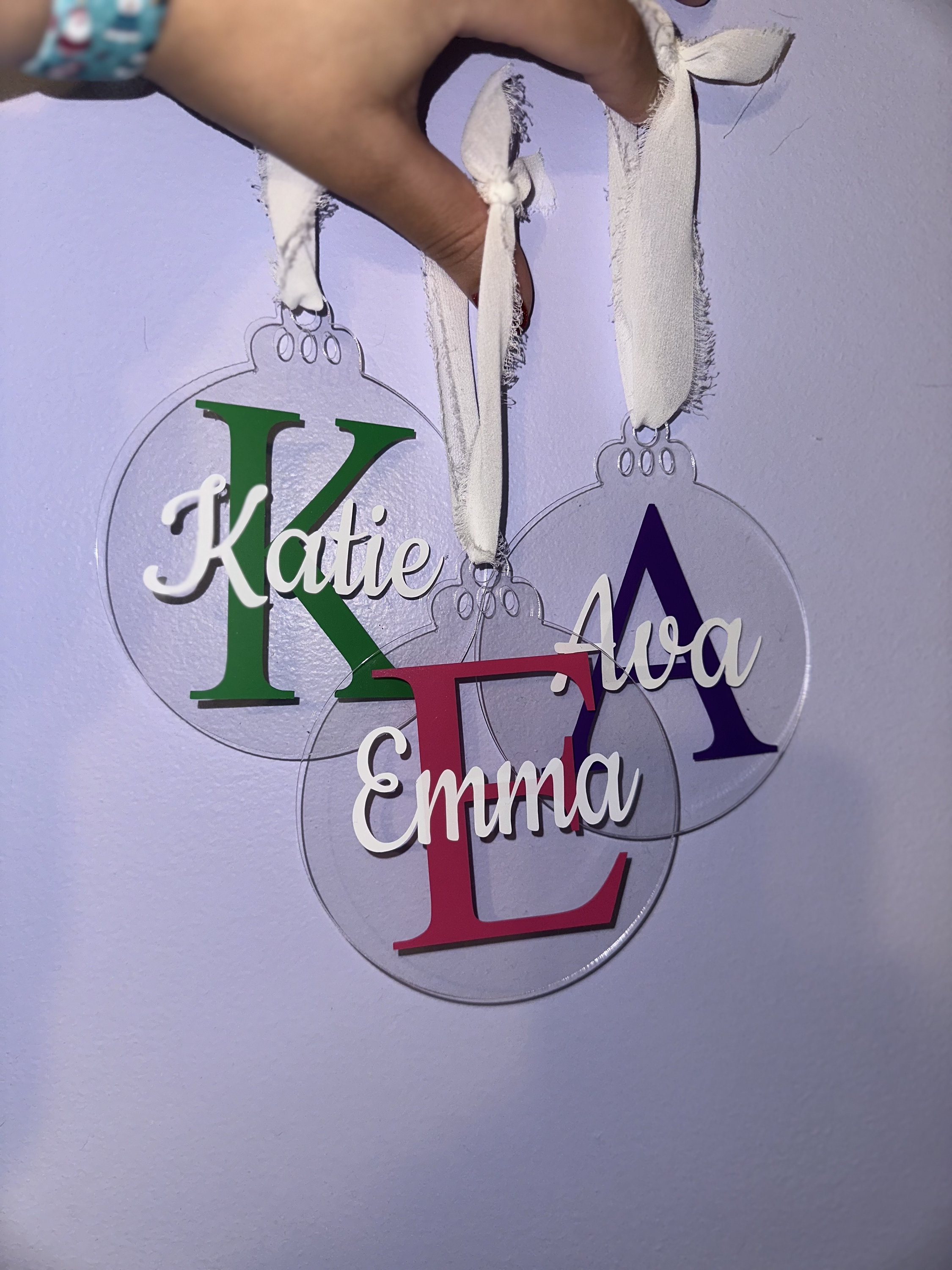 Fully Personalized Customizable Name Acrylic Ornament 40 Colors, 50 ...