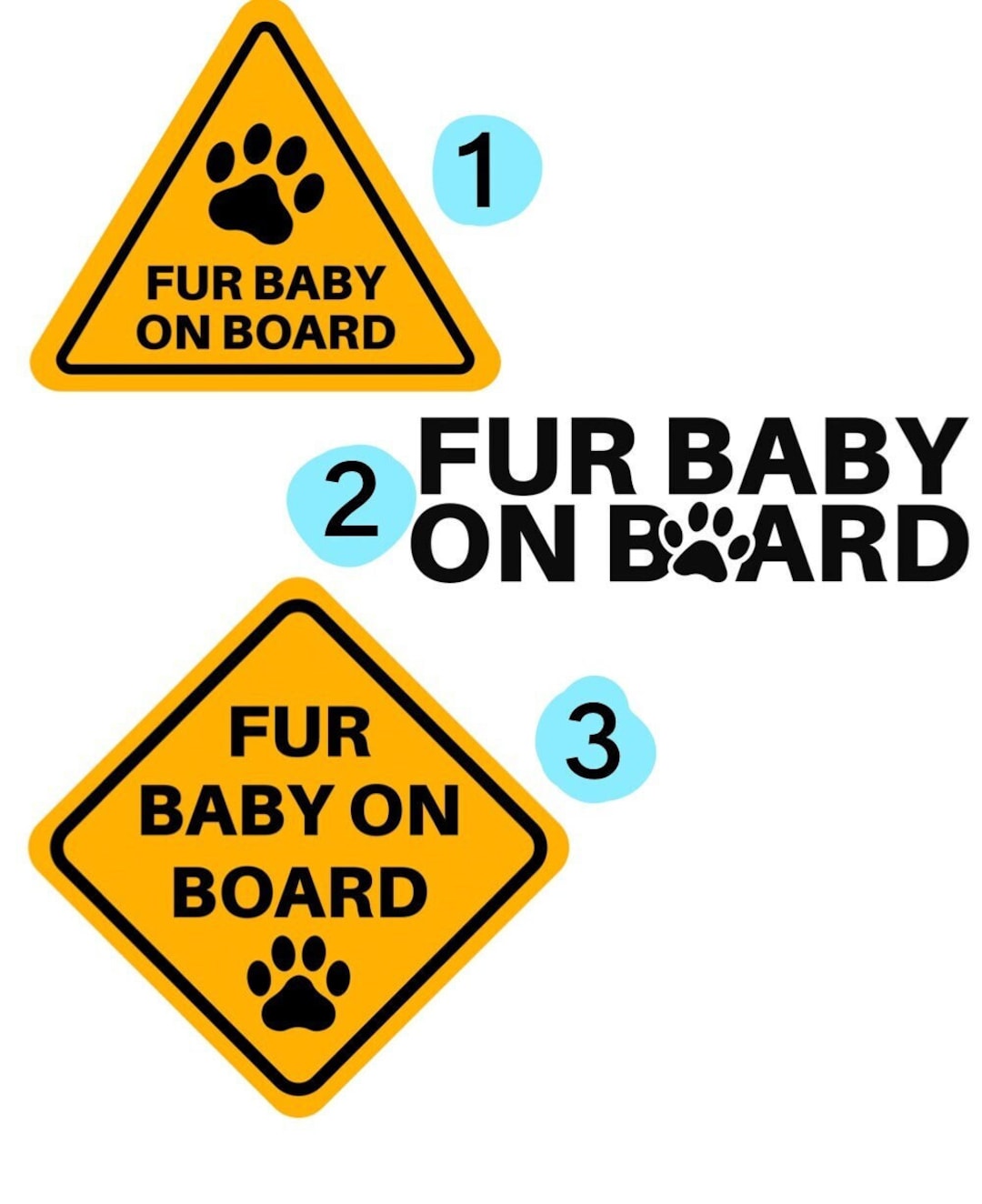 Fur Baby on Board Vinyl Stickers: Show Your Dog Parenting Style ...