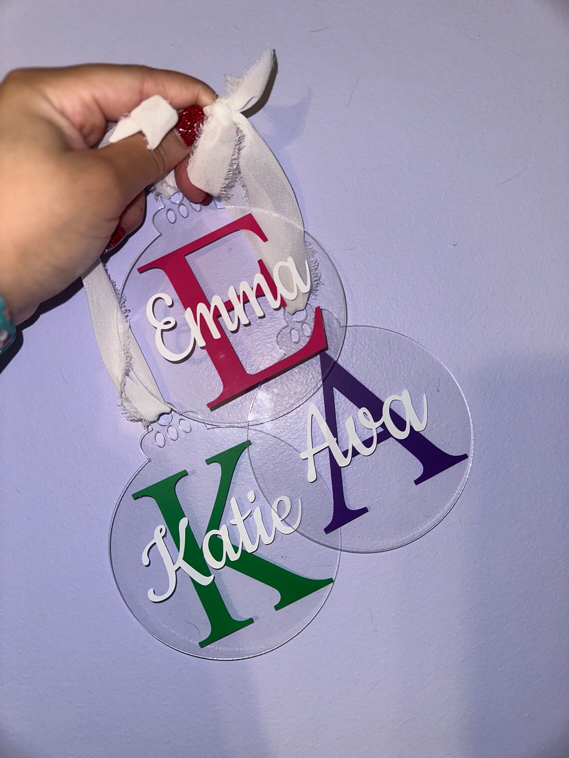 Fully Personalized Customizable Name Acrylic Ornament 40 Colors, 50 ...