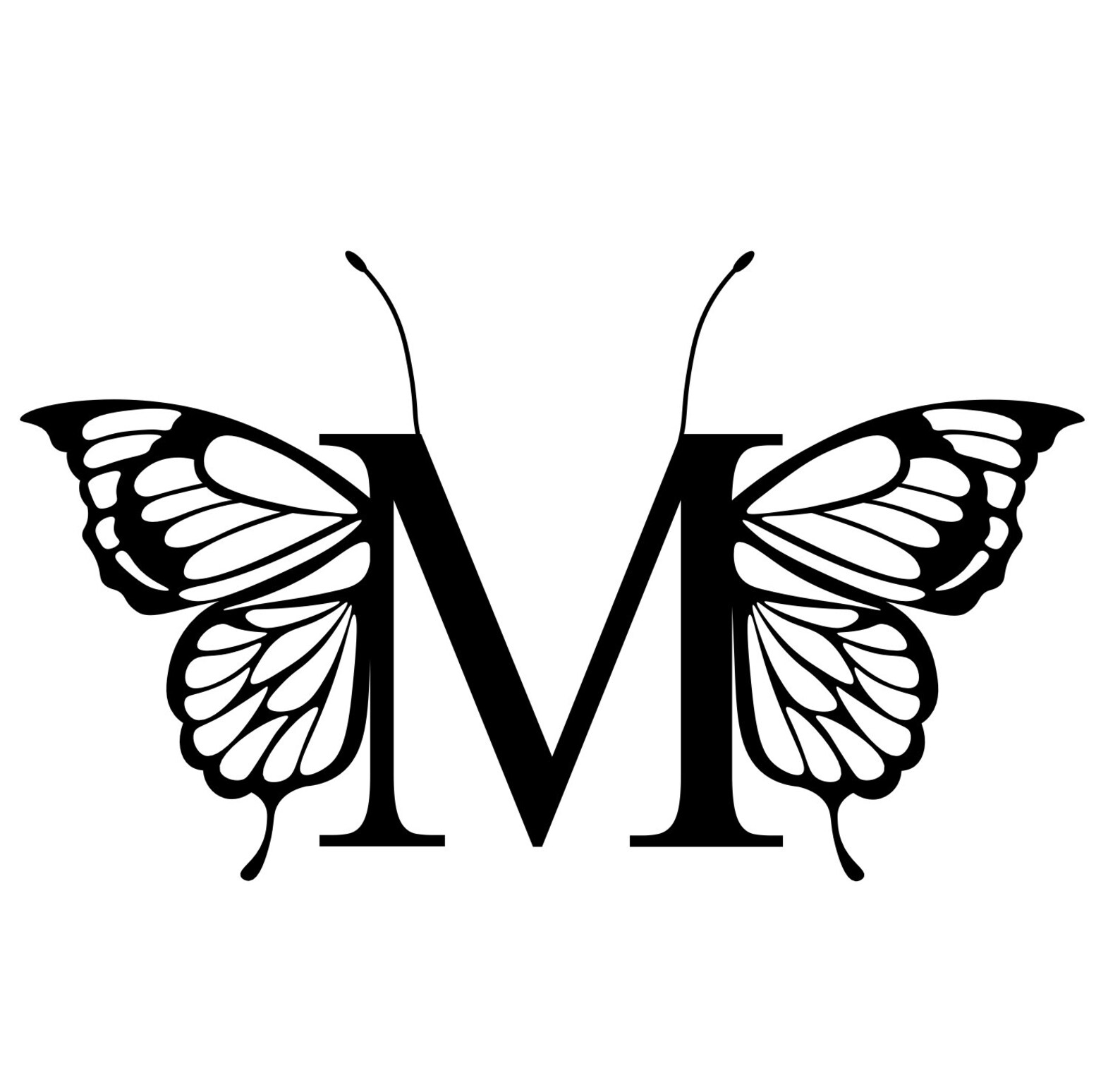 Alphabet Butterfly Initial - 40+ Colors - Butterfly Monogram - Initial ...