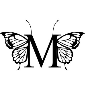 Alphabet Butterfly Initial - 40+ Colors - Butterfly Monogram - Initial ...