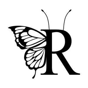 Alphabet Butterfly Initial - 40+ Colors - Butterfly Monogram - Initial ...