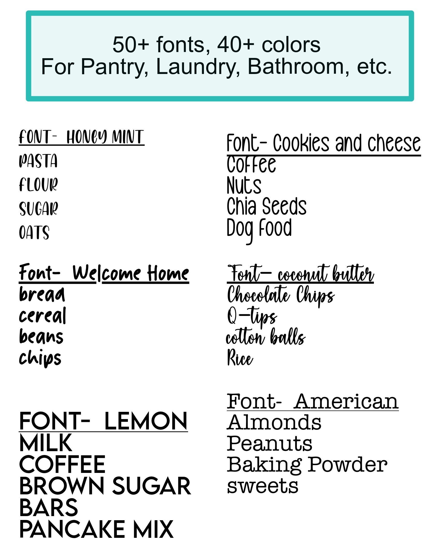 Custom Labels for Pantry, Bathroom, Etc. 40 Colors, 50 Fonts, Vinyl ...
