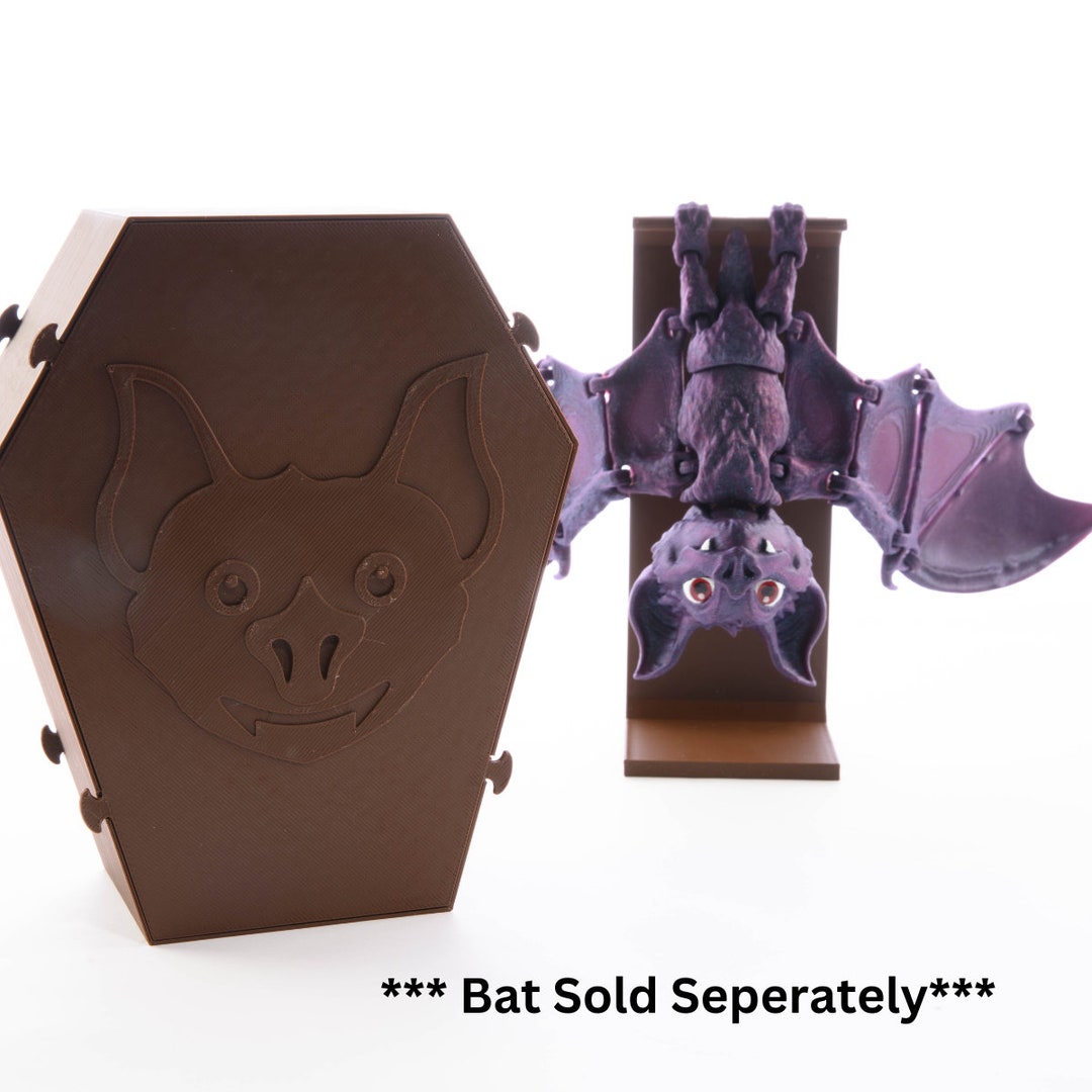 3D Printed Coffin and Perch for Articulated Vampire Bat - Etsy