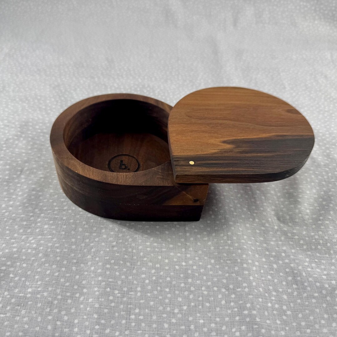 Large Wooden Salt Cellar With Sliding Lid - Walnut - Etsy
