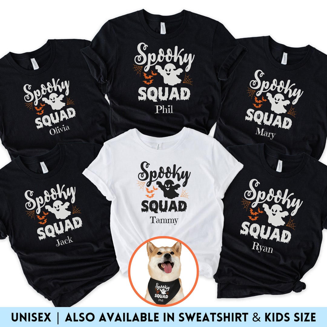 Personalized Spooky Squad Family Matching Halloween Shirts, Custom ...