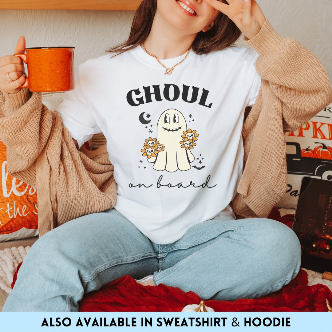 Retro Ghoul Halloween Pregnancy Announcement Shirt, Expecting Mom to Be ...
