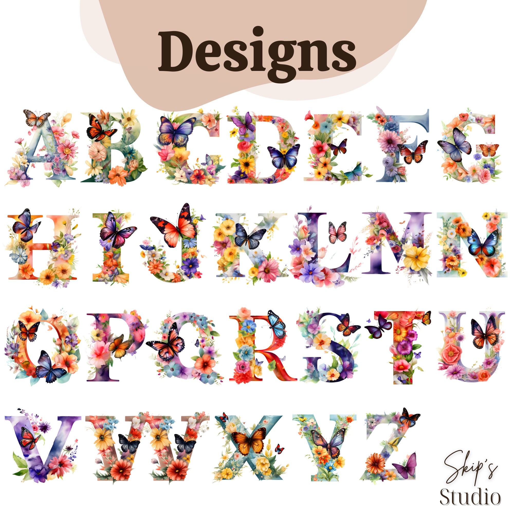 Personalized Initial Letter Mug, Cute Monogram Mug, Grandmas Garden ...