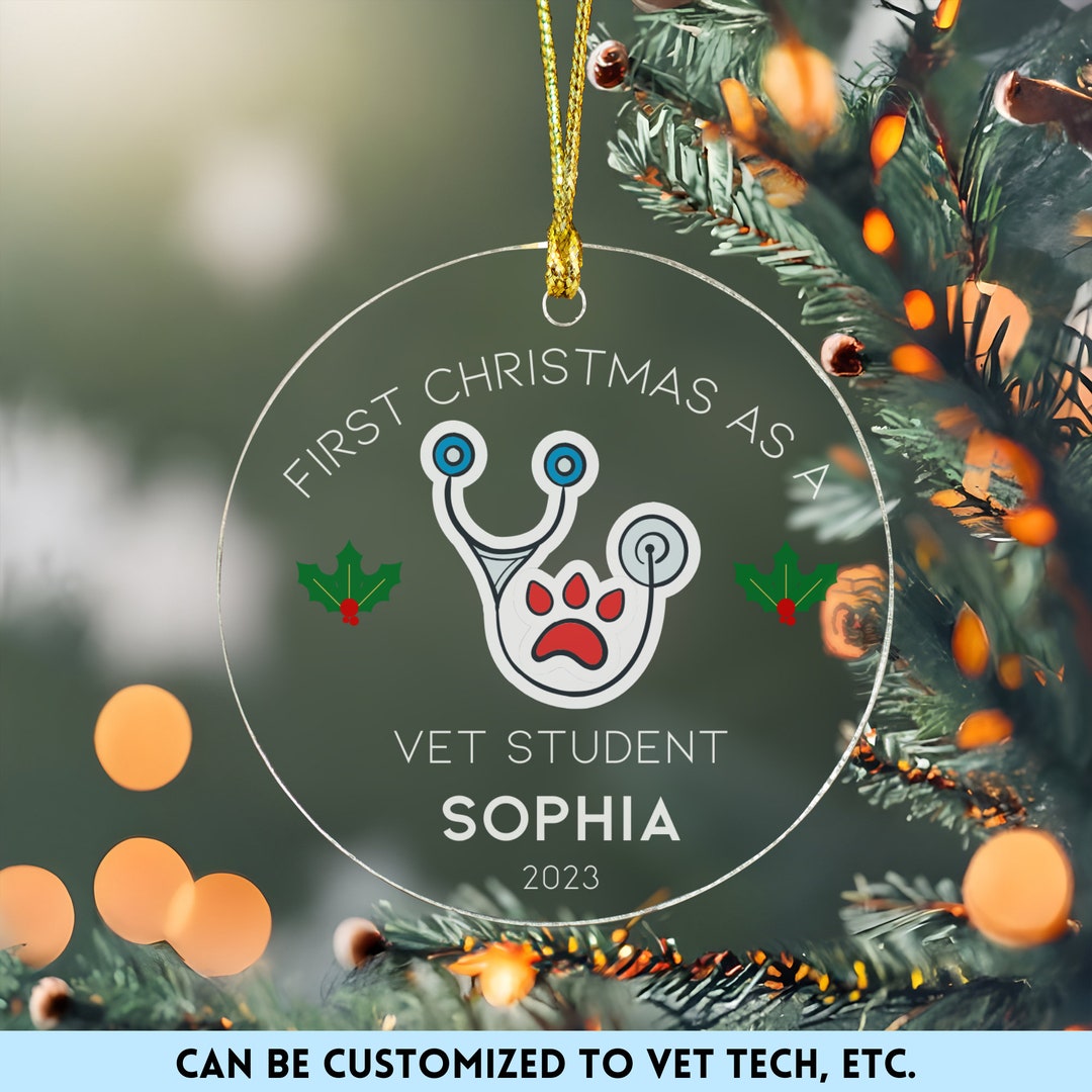 First Christmas Vet Tech Christmas Acrylic Ornament, Custom ...