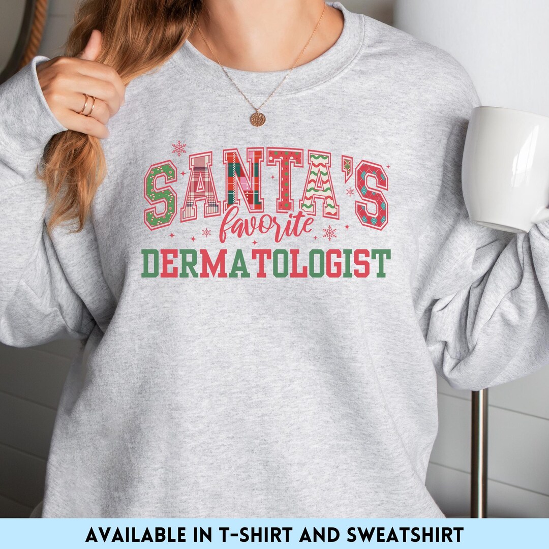 Santa's Favorite Dermatologist Christmas Shirt, Retro Santa Derm ...