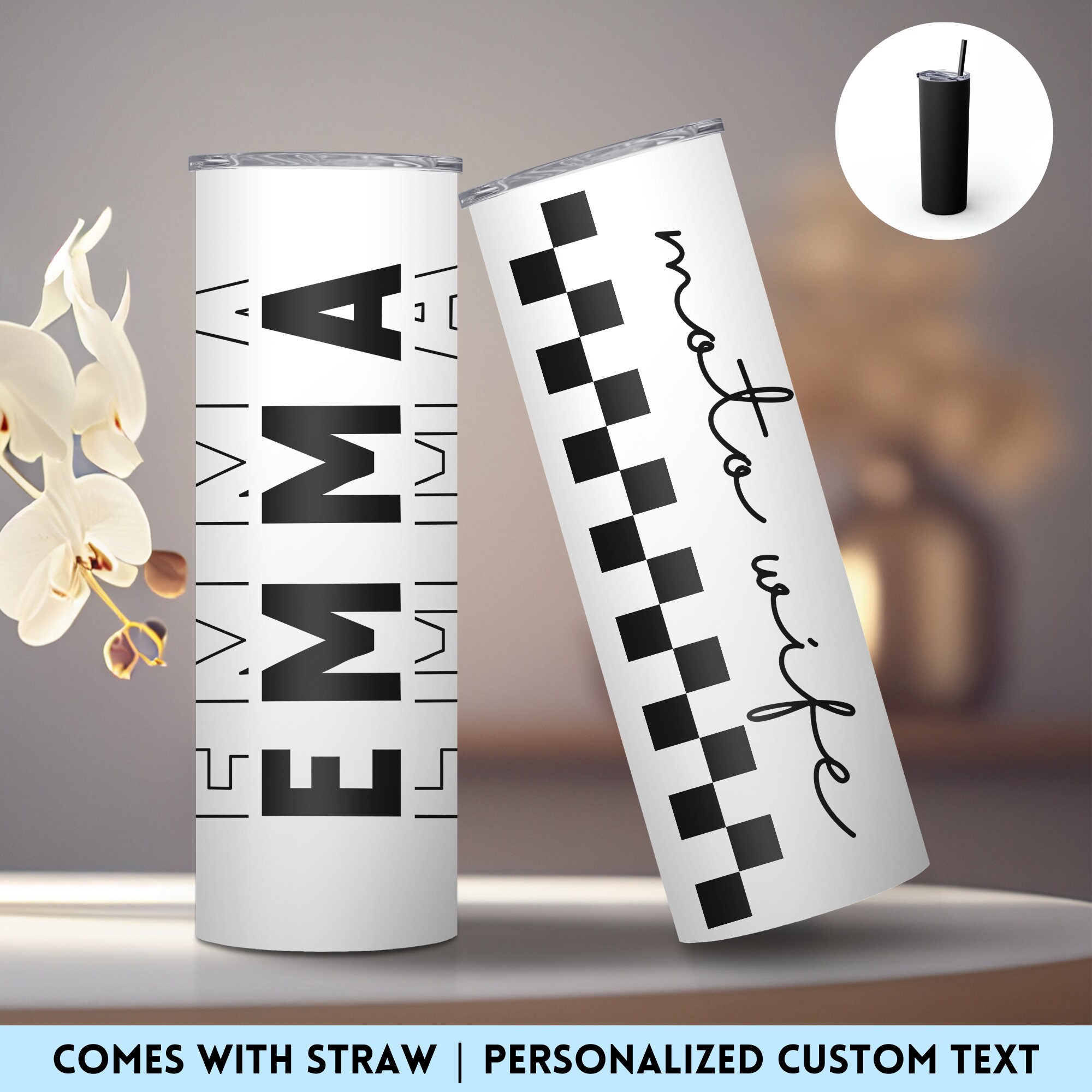 Personalized Moto Mama Wife Sis Tumbler With Straw, Custom Name ...