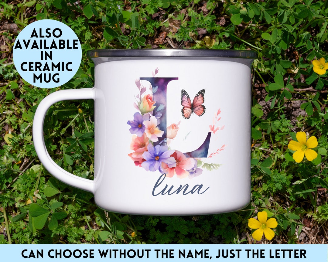 Personalized Initial Letter Mug Cute Monogram Mug Grandmas - Etsy