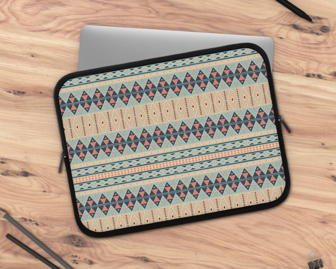 African Print Laptop Case, Boho Tribal Laptop Sleeve, Aztec Ethnic ...