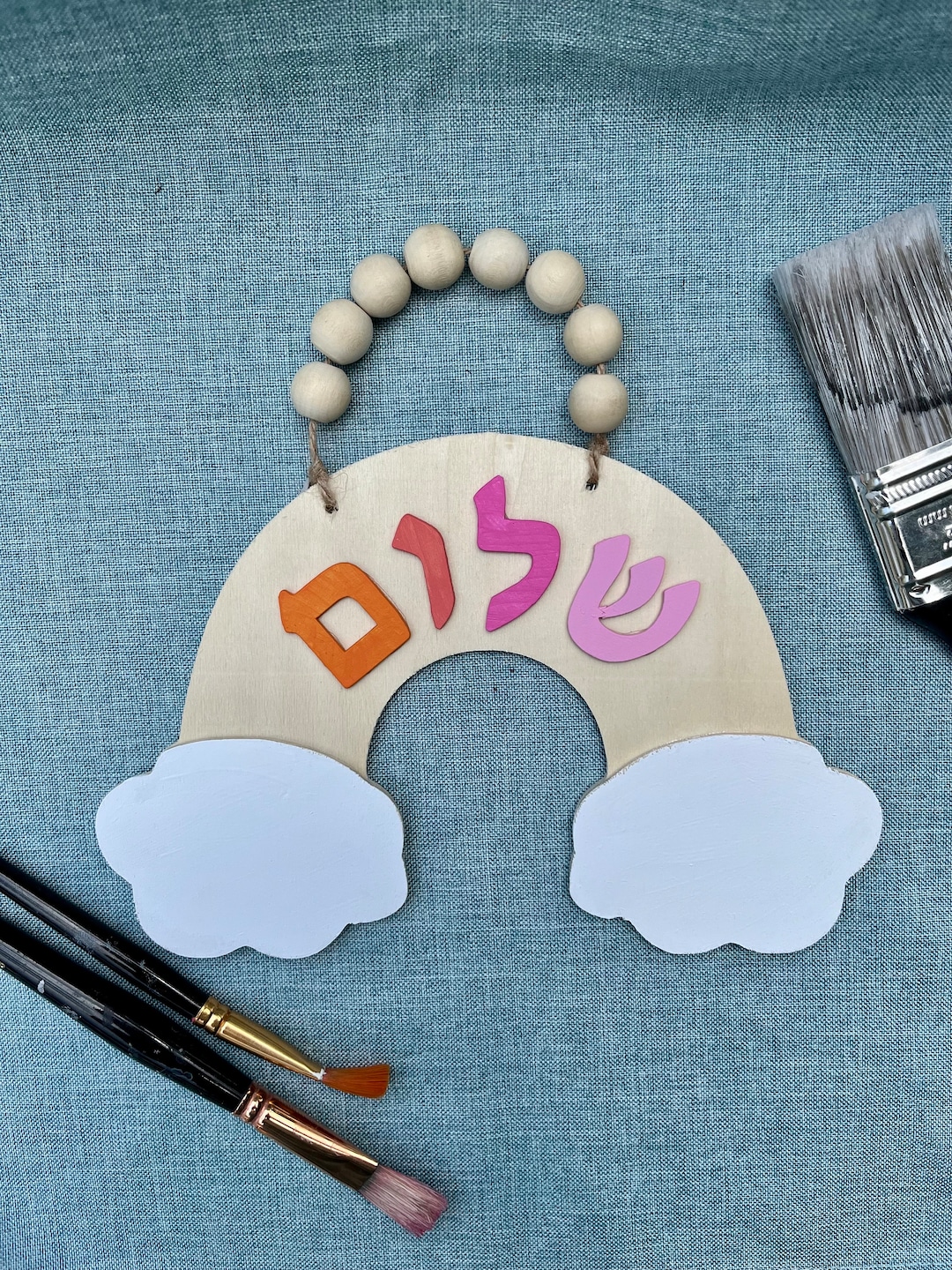 Handcrafted Hebrew “SHALOM” Signs for Children’s Room / Unique, Custom ...