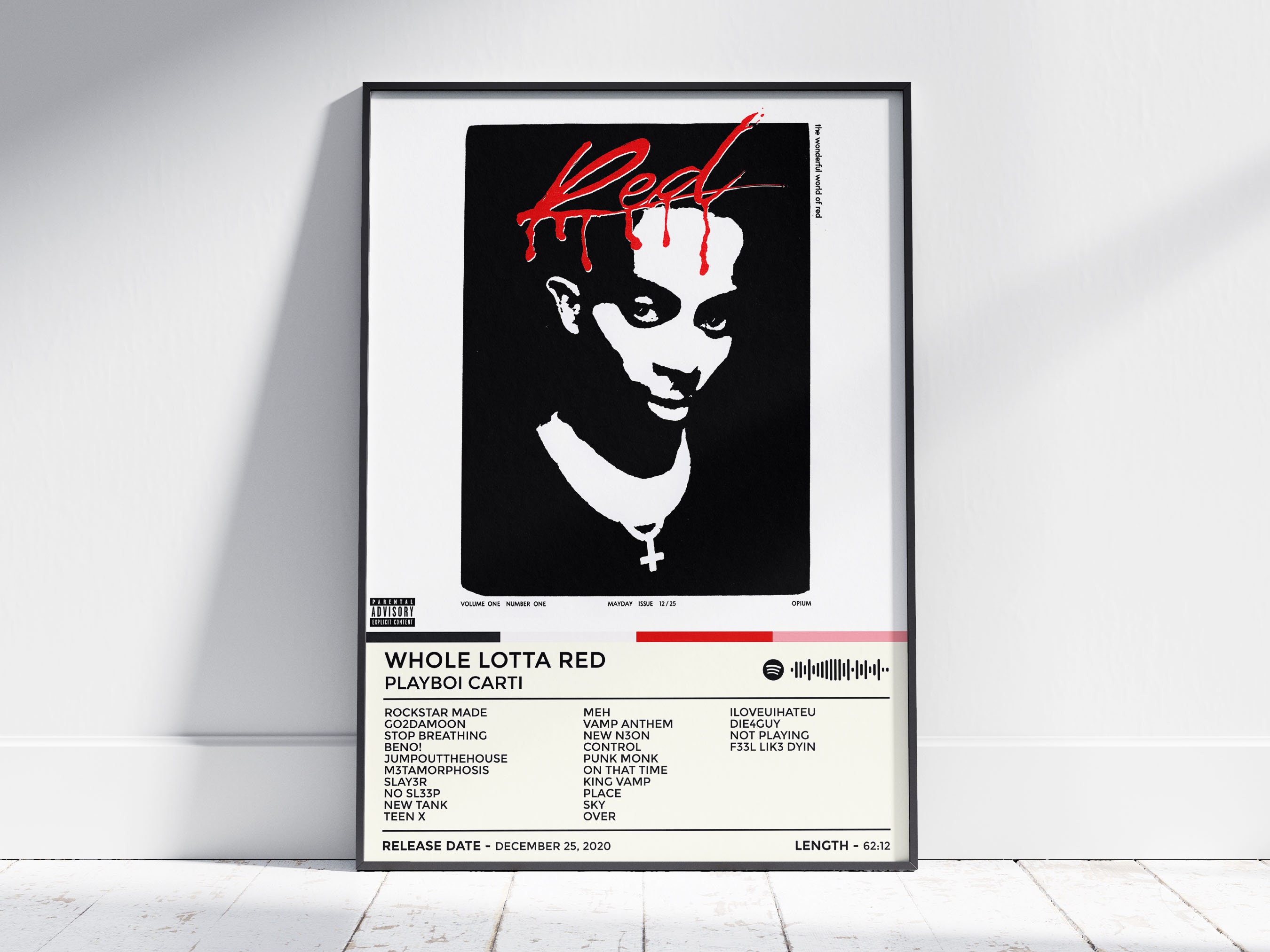 Playboi Carti Whole Lotta Red Album Cover Poster , Music Poster