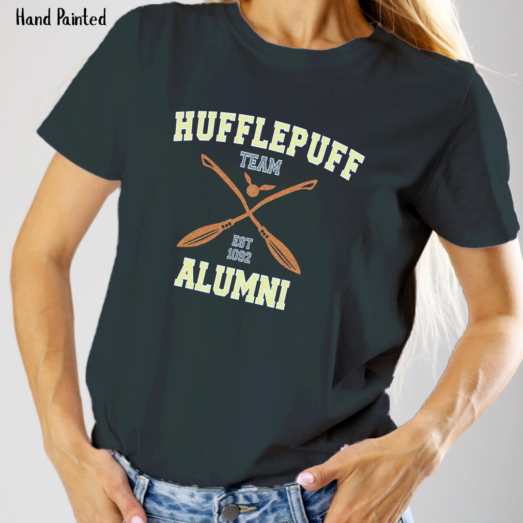 Hand-painted Metallic Hufflepuff Alumni Harry Potter Themed Shirt - Etsy