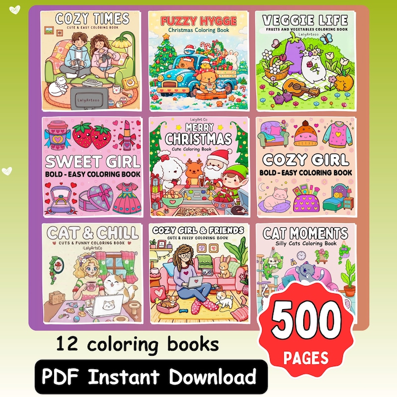 500 Cozy Coloring - Etsy