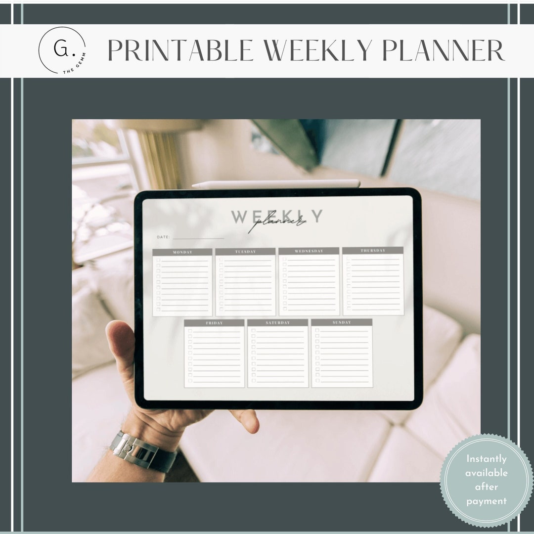 5 Colors Printable/digital Weekly Planner, PDF Task Lists, Instant ...