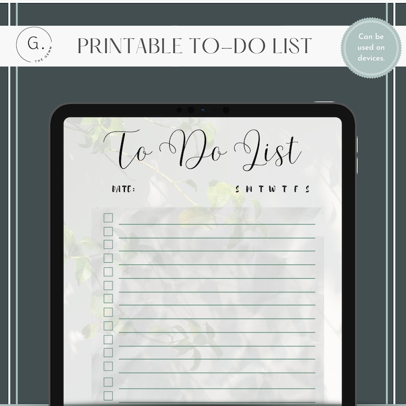 Minimalist Printable to Do List, Digital Planner Checklist, Earth ...