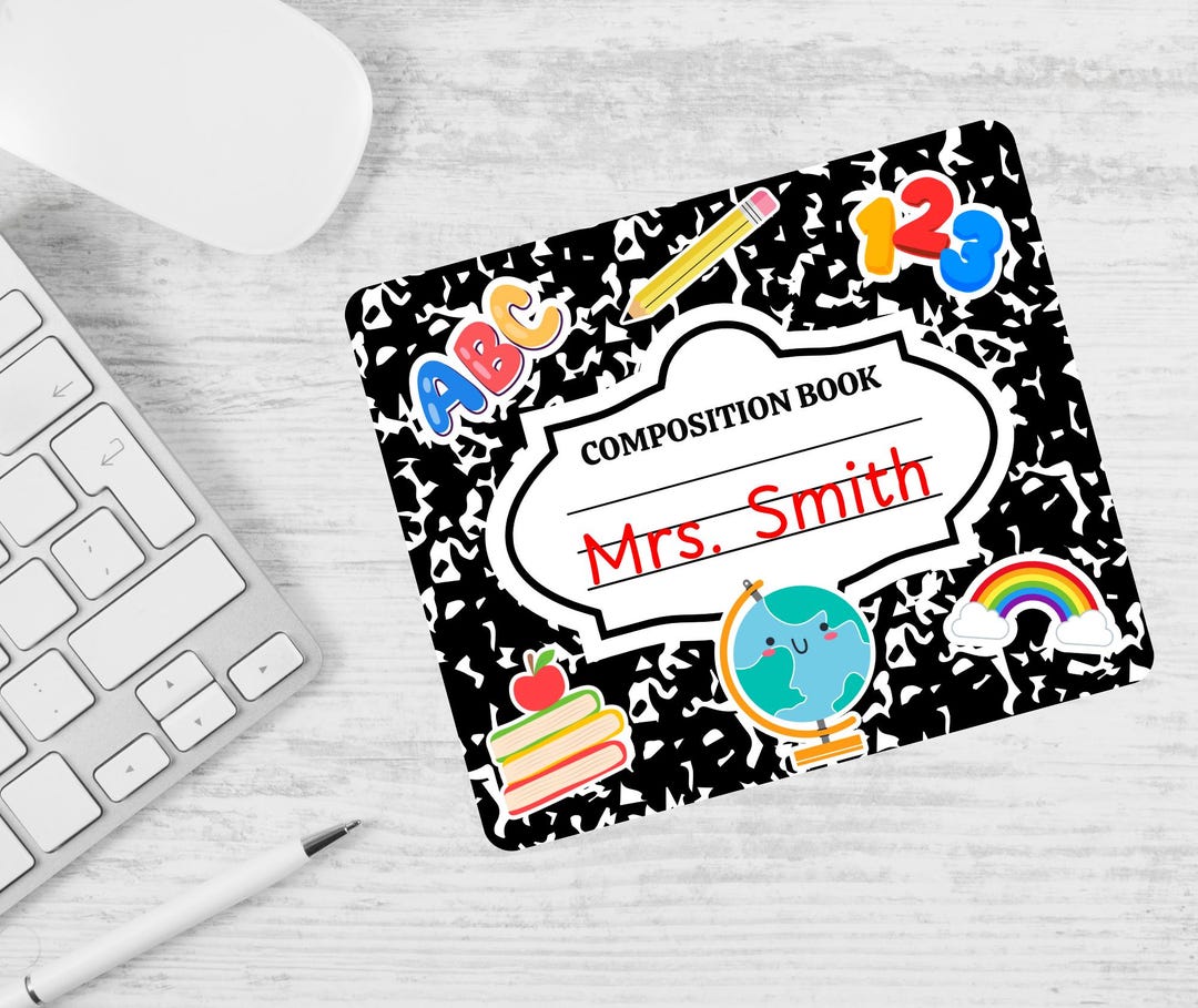 Personalized Composition Notebook Mouse Pad - Etsy