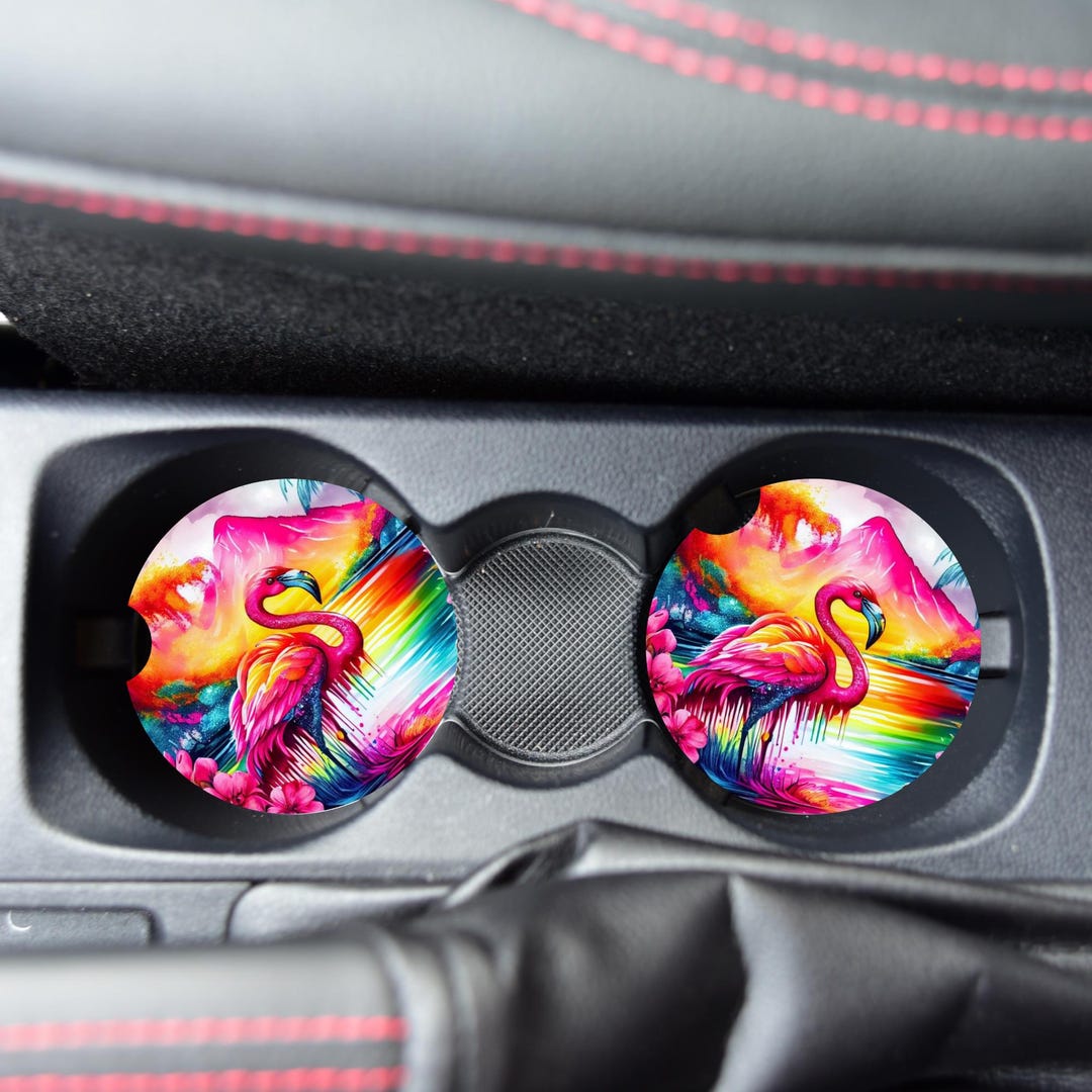 Flamingo Car Coasters - Etsy
