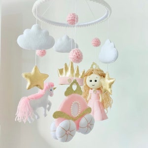 Princess Mobile - Crown Mobile - Princess Baby Crib Mobile - Girl ...