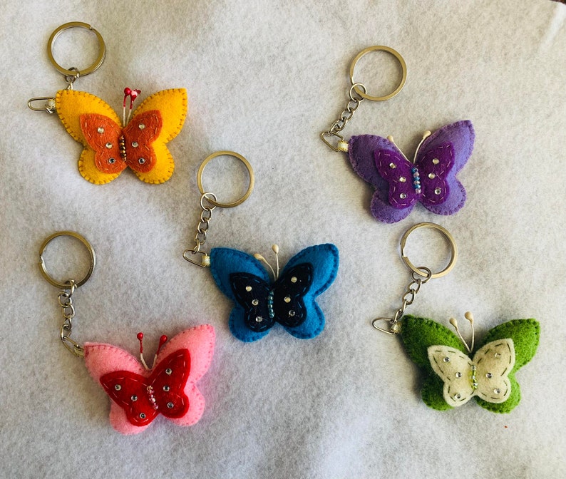 Cute Butterfly Keychain Butterfly Keychain Keyring, Metal Butterfly ...