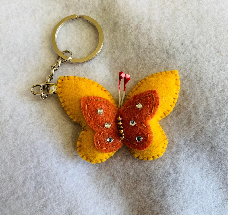 Cute Butterfly Keychain Butterfly Keychain Keyring, Metal Butterfly ...