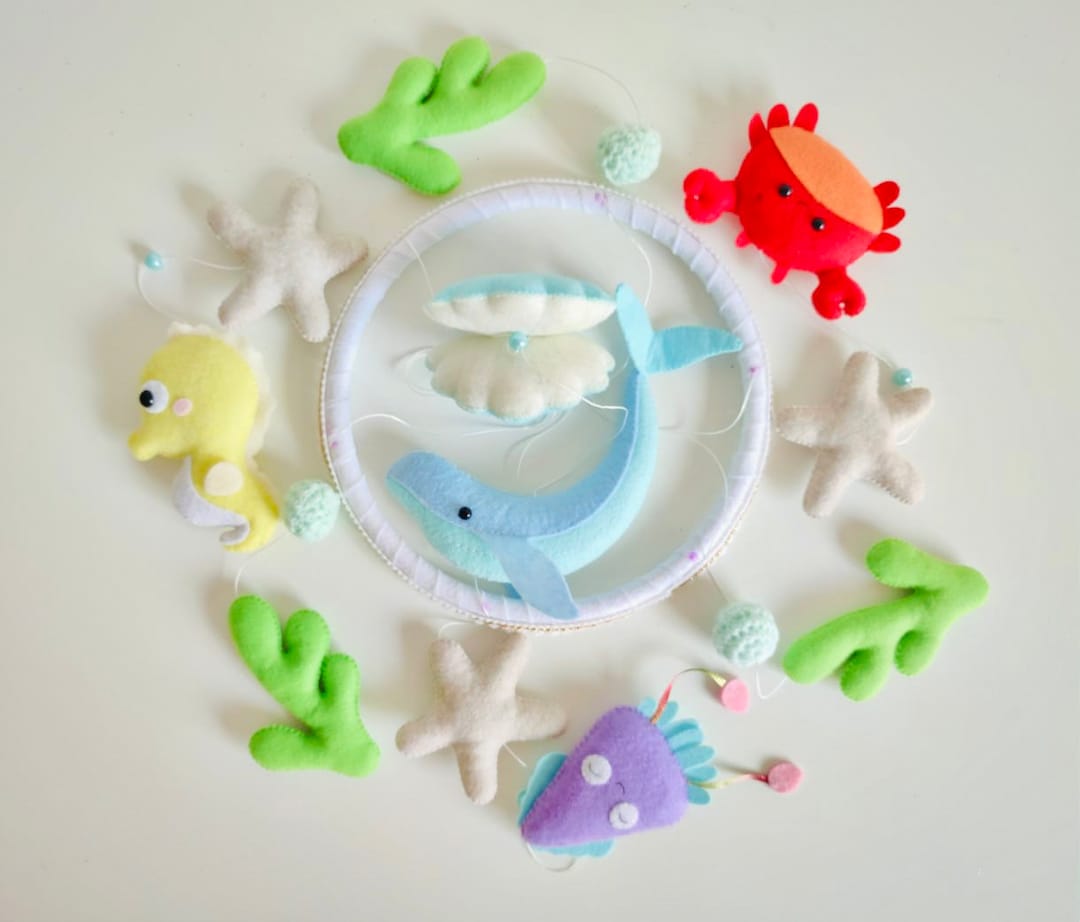 Ocean Baby Mobile, Sea Creatures Crib Mobile, Nautical Cot Mobile ...