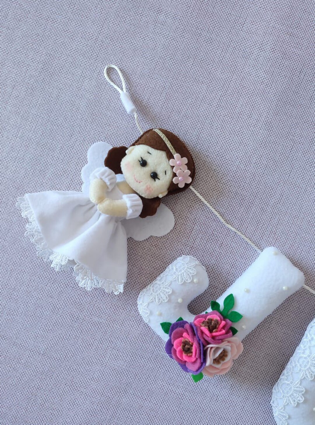 Angel Theme Name Sign/ First Communion Name Garland/ First Communion ...