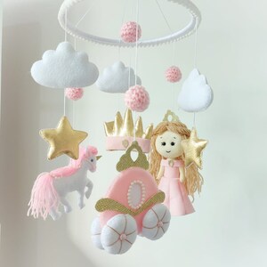 Princess Mobile - Crown Mobile - Princess Baby Crib Mobile - Girl ...
