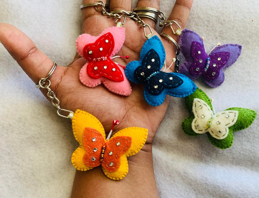 Cute Butterfly Keychain Butterfly Keychain Keyring, Metal Butterfly ...