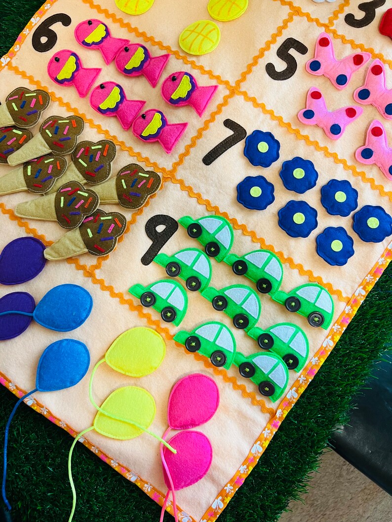 Counting Chart, Learning to Count, Felt Numbers, Delt Number Chart - Etsy