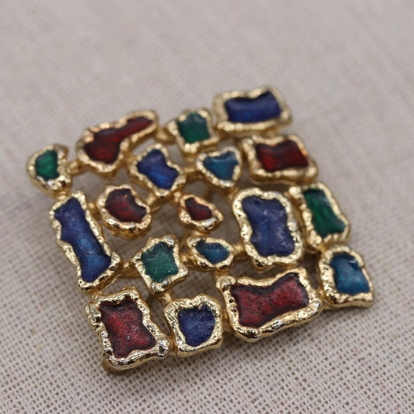Square Brooch - Etsy