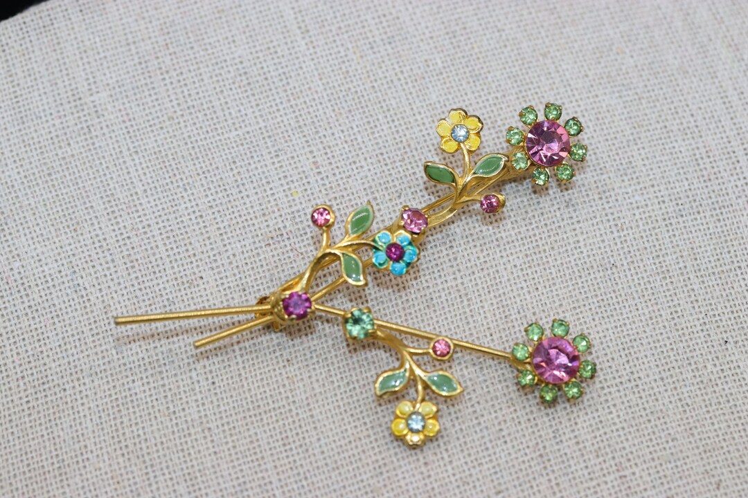 Vintage Unsigned Juliana Flower Floral Brooch Pin Multicolored ...
