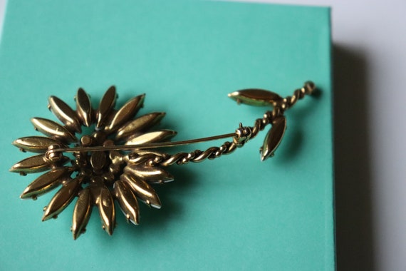 Vintage Signed Weiss Flower Floral Brooch Pin Milk Gl… - Gem