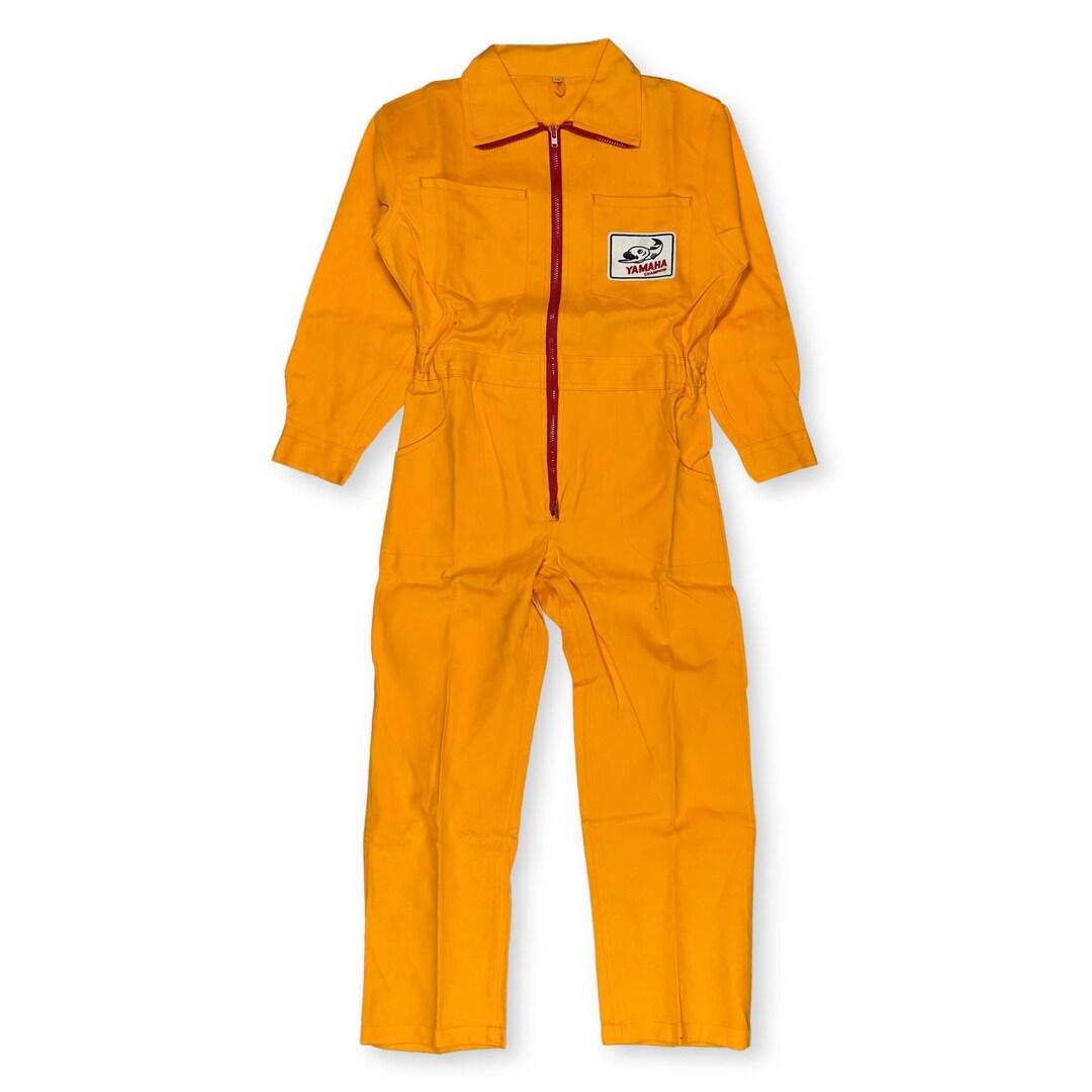 New Showa 1970s JDM Japan Yamaha Champion Tsunagi Coveralls Orange ...
