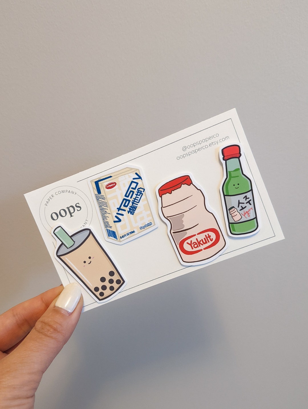Beverage Drinks Sticker Bundle Set of 4 - Soju, Bubble Tea, Yakult ...