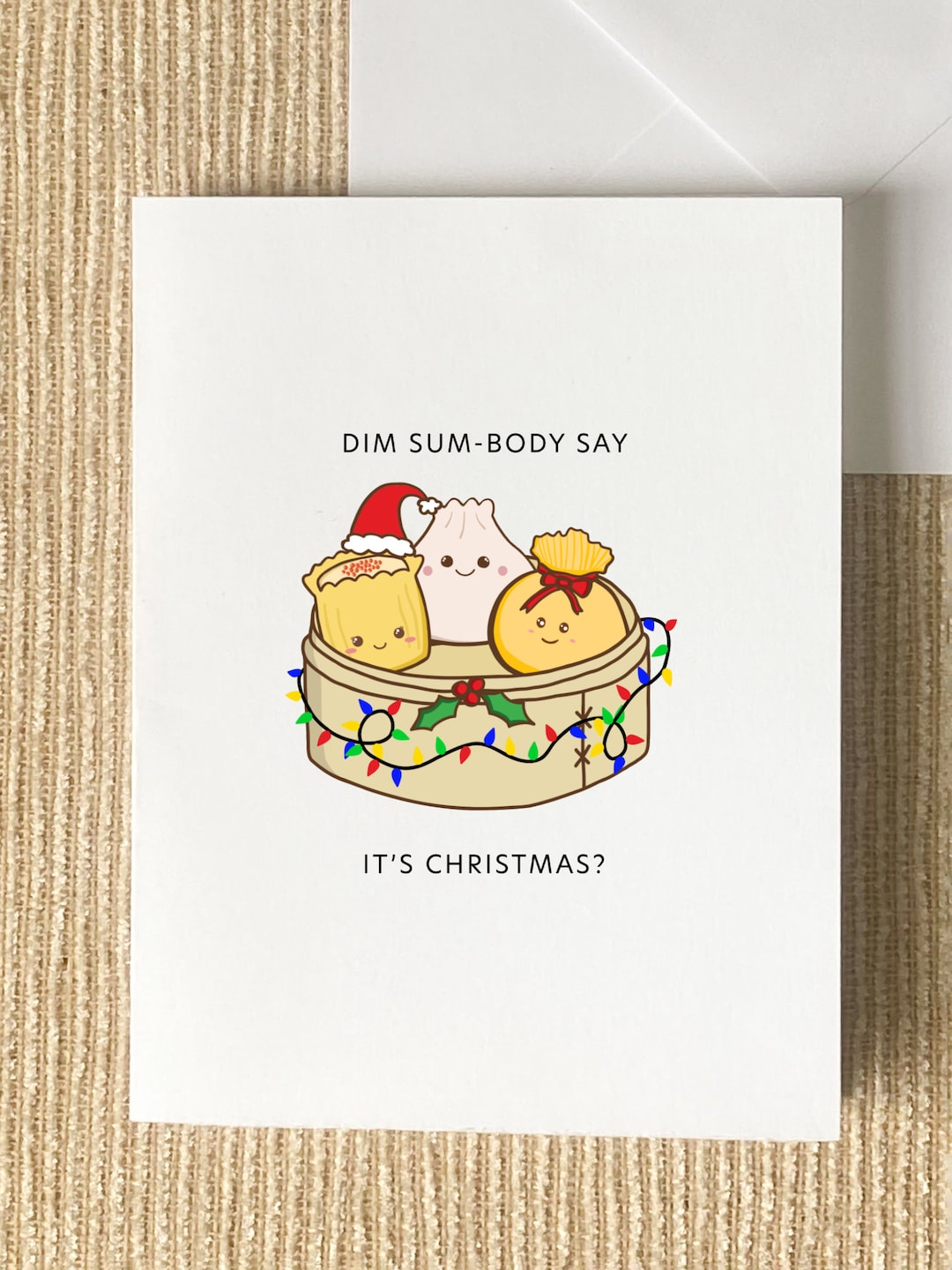 Holiday Christmas Dim Sum Baos Buns Card Asian Punny, Funny Cute ...