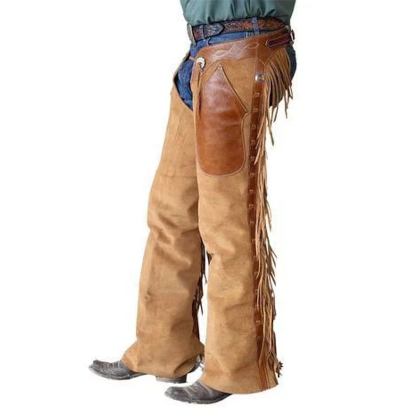 Native American Western Wear Leather Pant American Cowboy Suede Leather ...