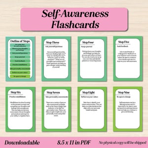 Self-awareness Flashcards - Ideal Tool for Personal Growth, CBT, and ...
