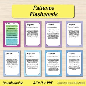 Patience Flashcards - Ideal Tool for Personal Growth, CBT, and School ...
