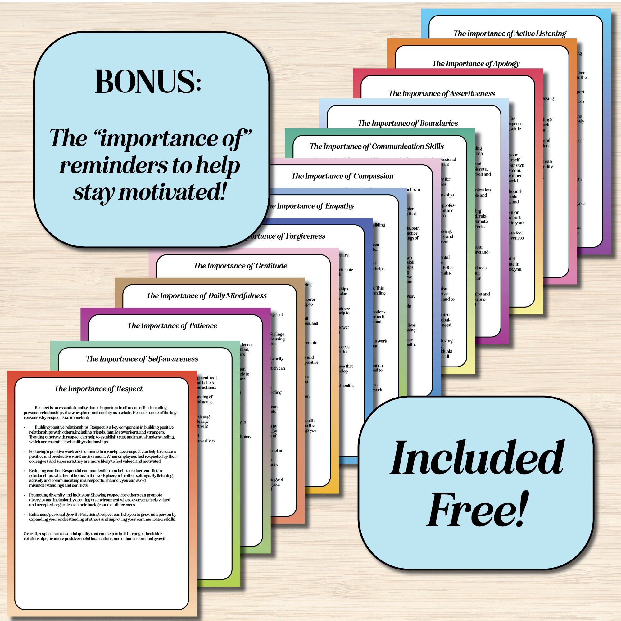 Personal Development Flashcard Bundle, Therapy, School Counseling, and ...