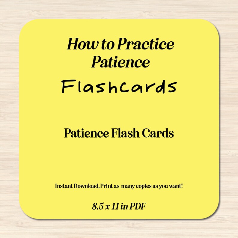Patience Flashcards - Ideal Tool for Personal Growth, CBT, and School ...