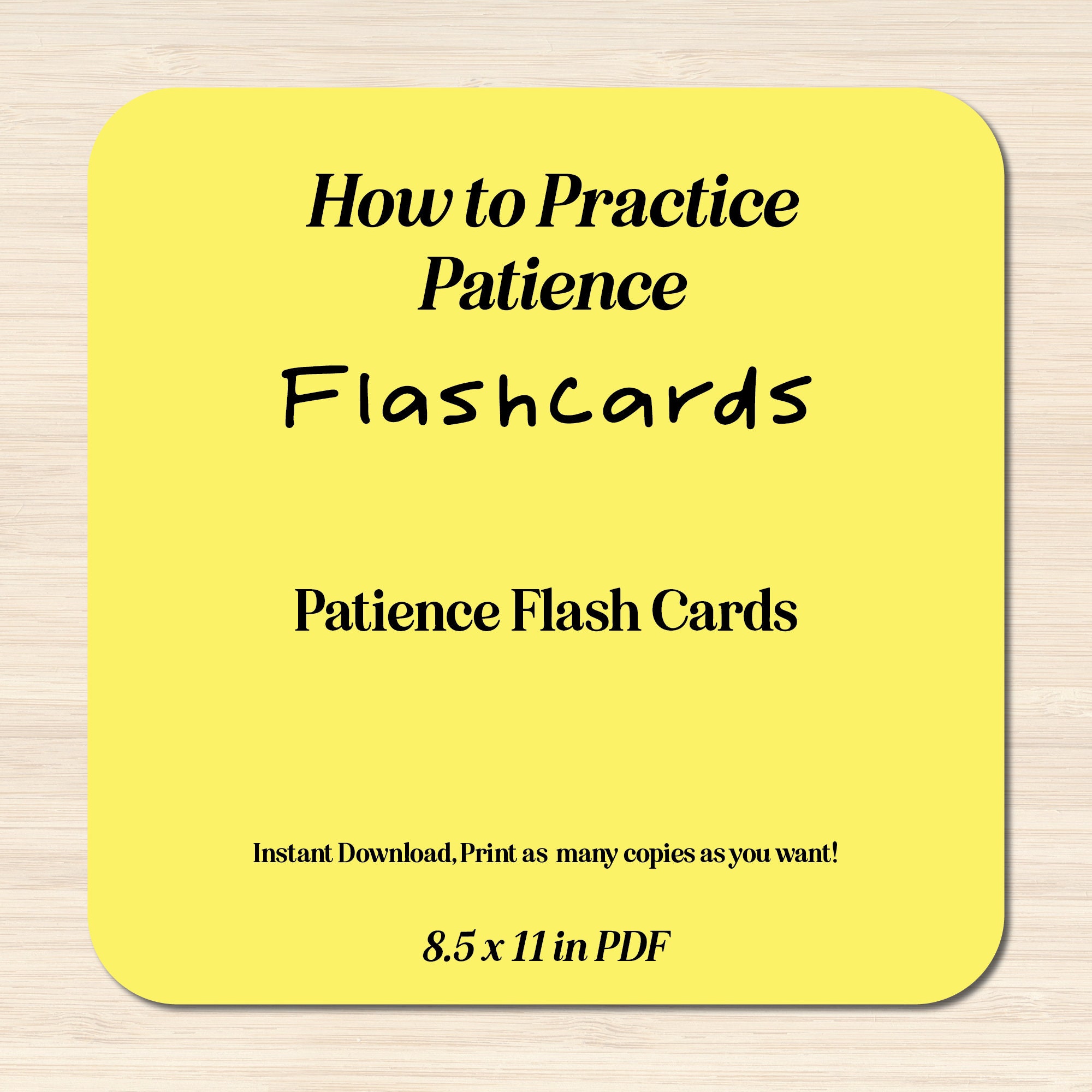 Patience Flashcards - Ideal Tool for Personal Growth, CBT, and School ...