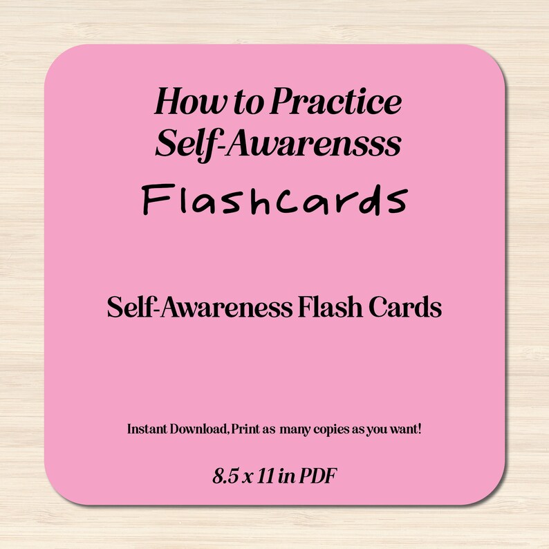 Self-awareness Flashcards - Ideal Tool for Personal Growth, CBT, and ...