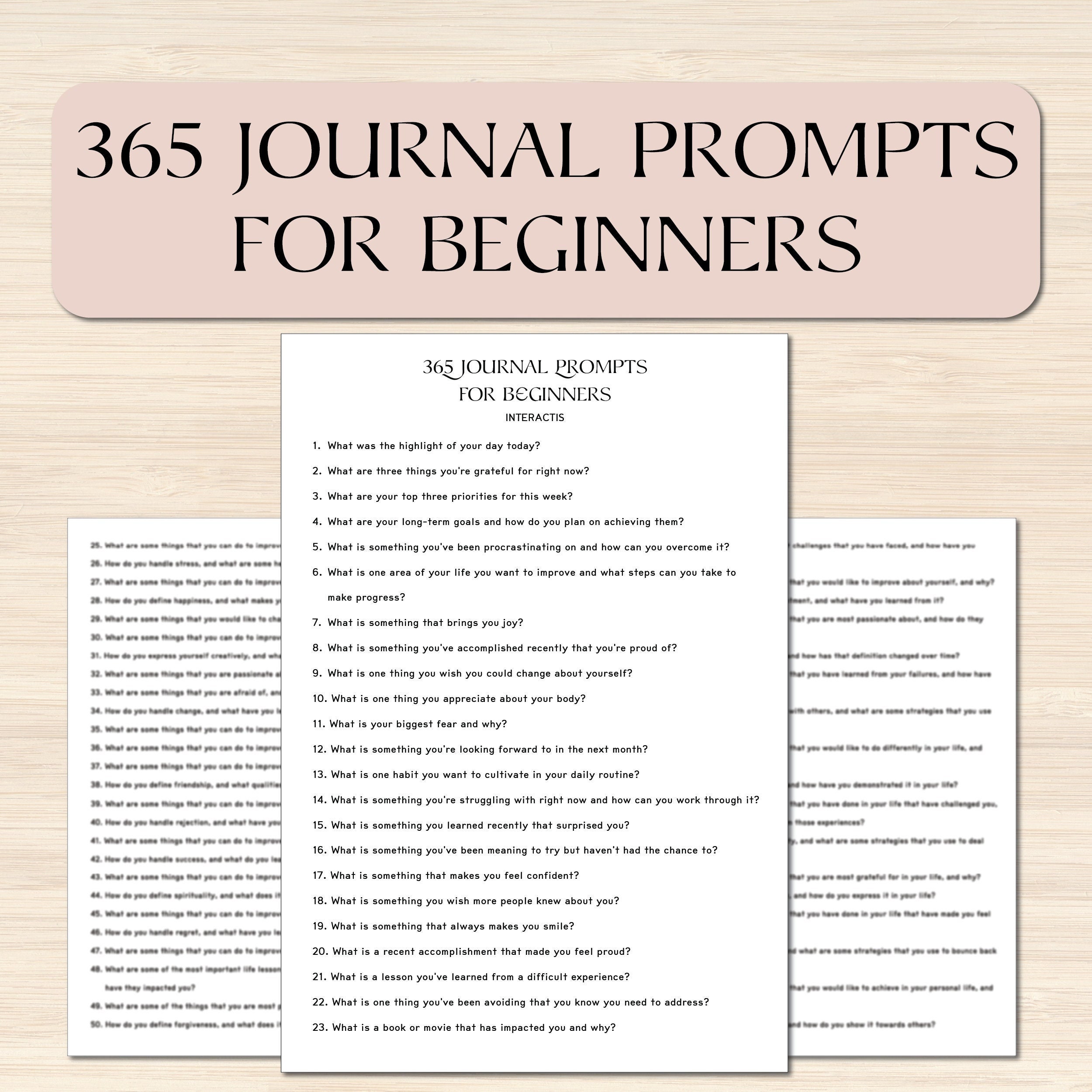 365 Journal Prompts for Beginners, Personal Development, Mindfulness ...