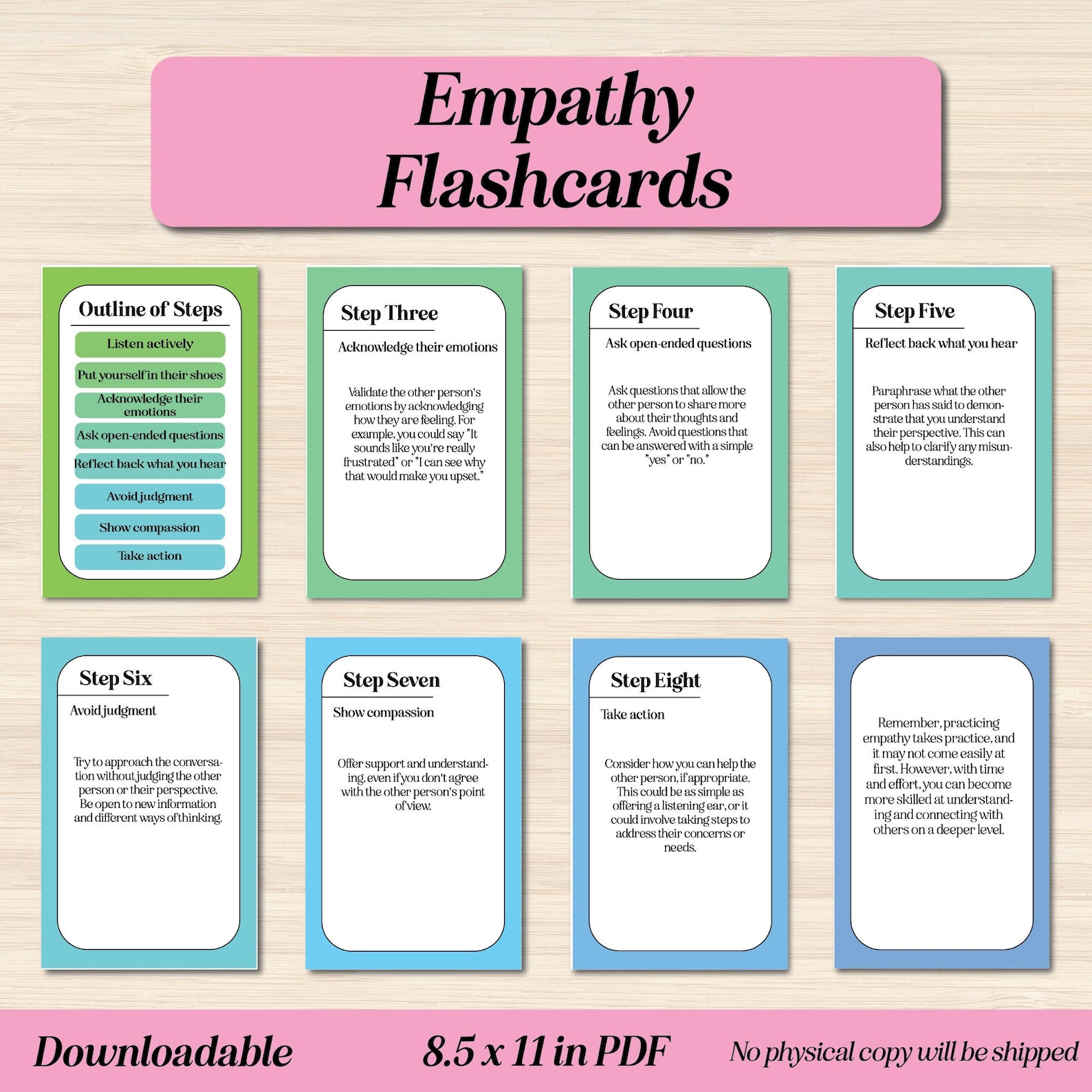 Empathy Flashcards - A Helpful Resource for Therapy, Coping, and ...